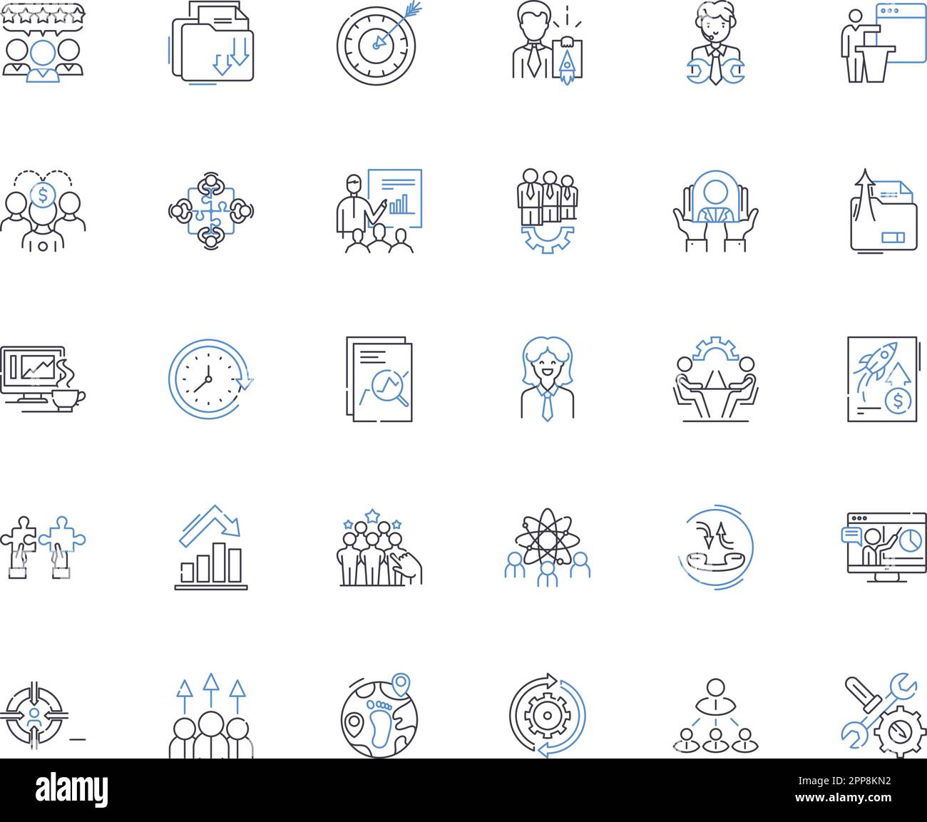 Joint partnership line icons collection. Synergy, Collaboration ...