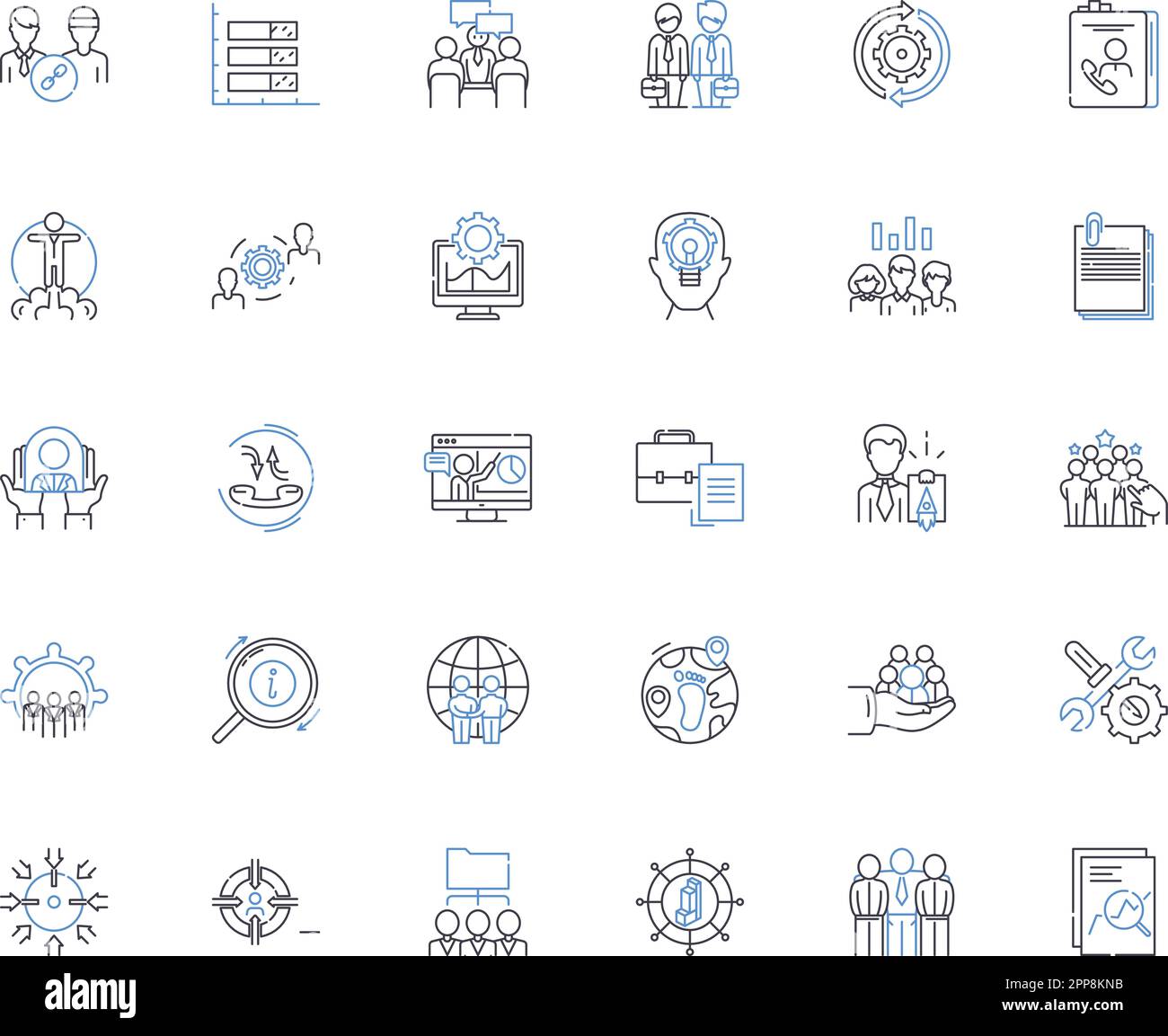 Mutual assistance line icons collection. Collaboration, Partnership ...