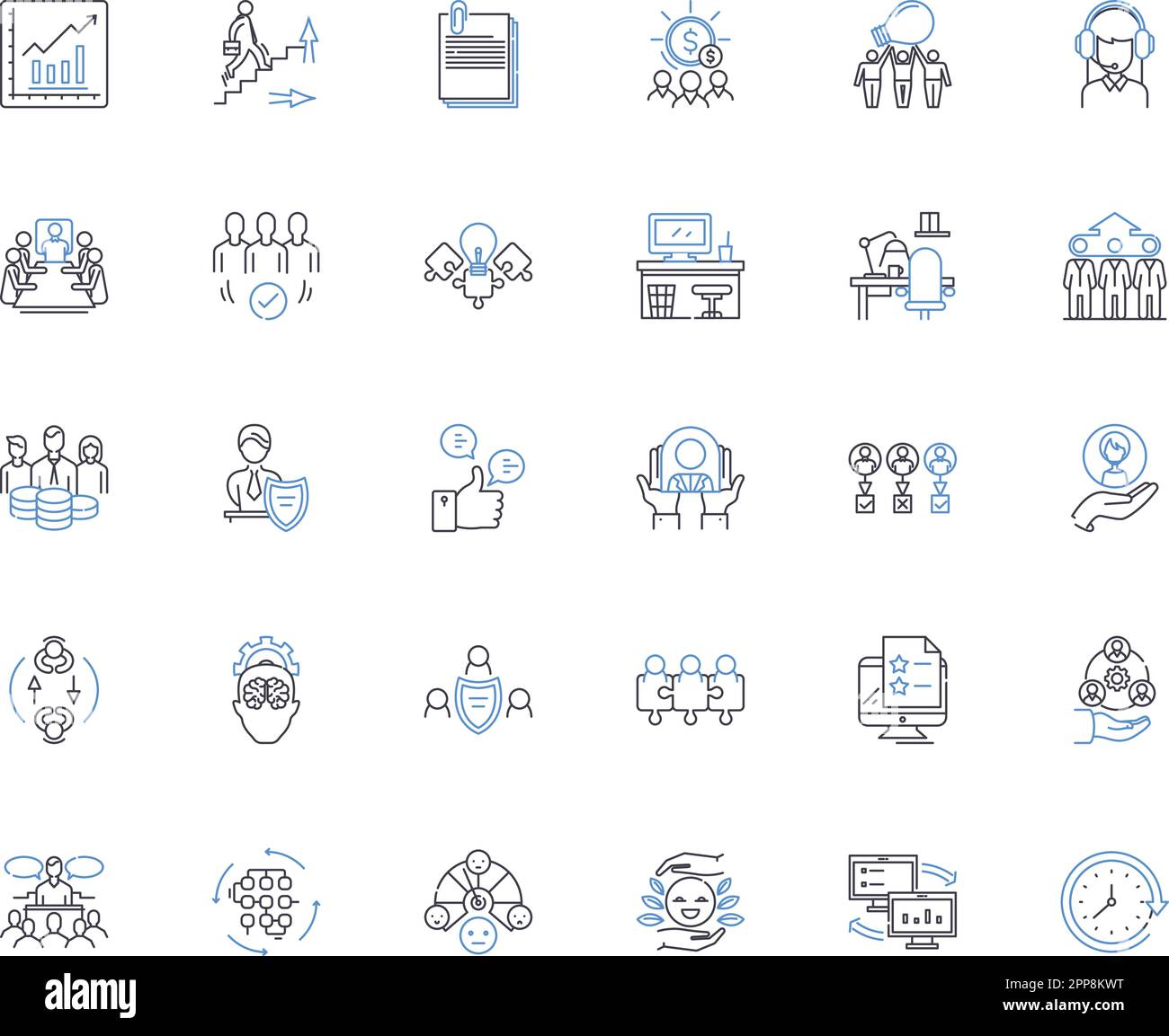 Supervision line icons collection. Leadership, Guidance, Oversight, Management, Direction ...