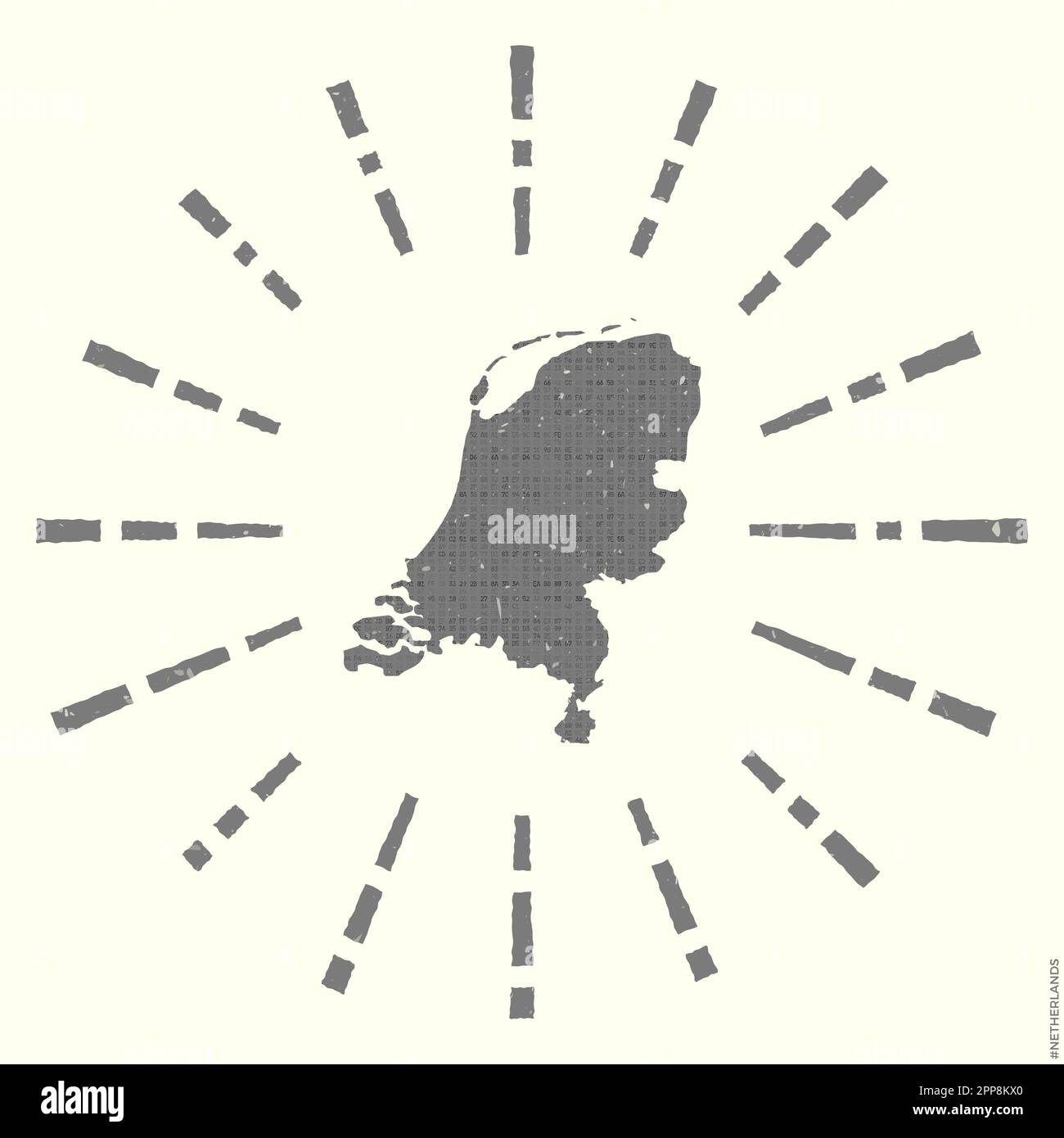 Netherlands detailed silhouette map hi-res stock photography and images ...