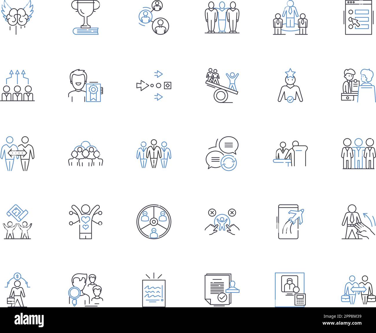 Executive coaching line icons collection. Leadership, Mentorship ...