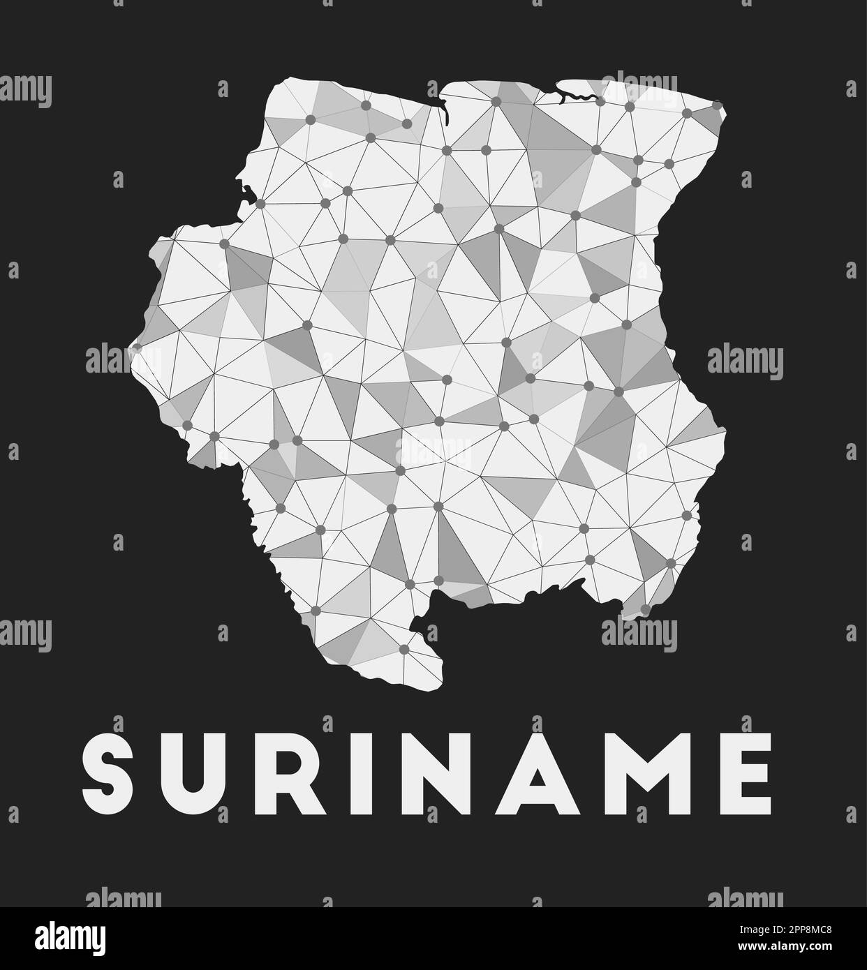 Suriname polygonal map hi-res stock photography and images - Alamy