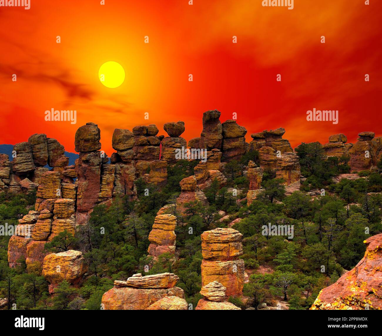 Balanced Rocks Chiricahua National Monument in Southeast Arizona Stock ...