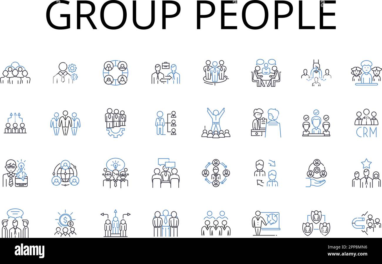 Group people line icons collection. Bunch crowd, Assembly congregation ...