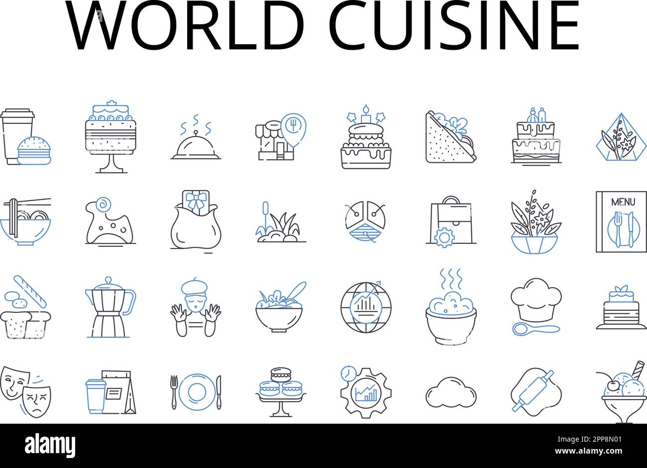 World Cuisine line icons collection. Fine Dining, Fresh Produce ...