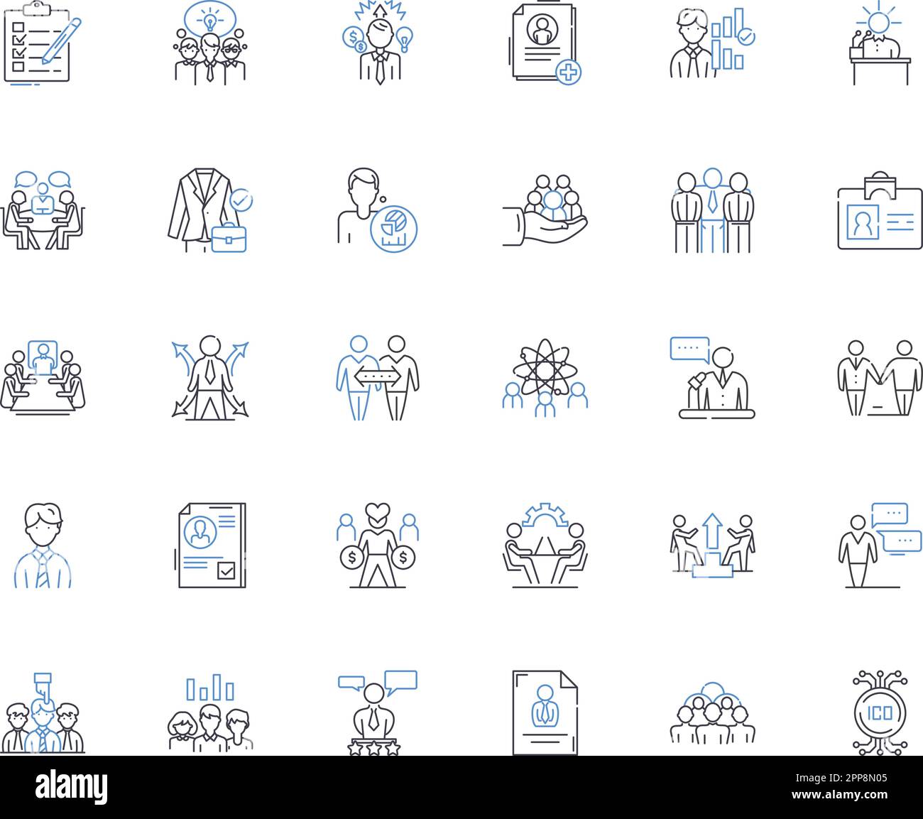 Job partners line icons collection. Collaboration, Alliance, Cooperation, Connections, Synergy ...