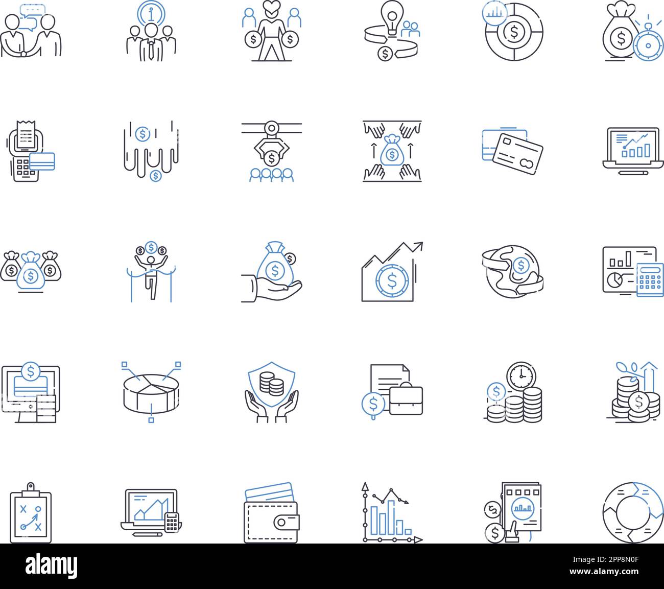 Investment domain line icons collection. Diversification, Portfolio ... Investment domain line icons collection. Diversification, Portfolio ...