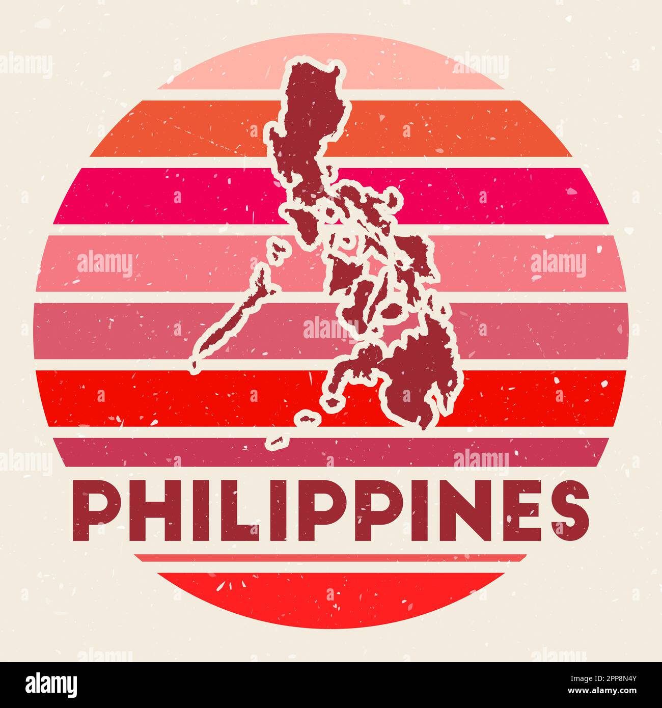 Philippines logo. Sign with the map of the country and colored stripes ...