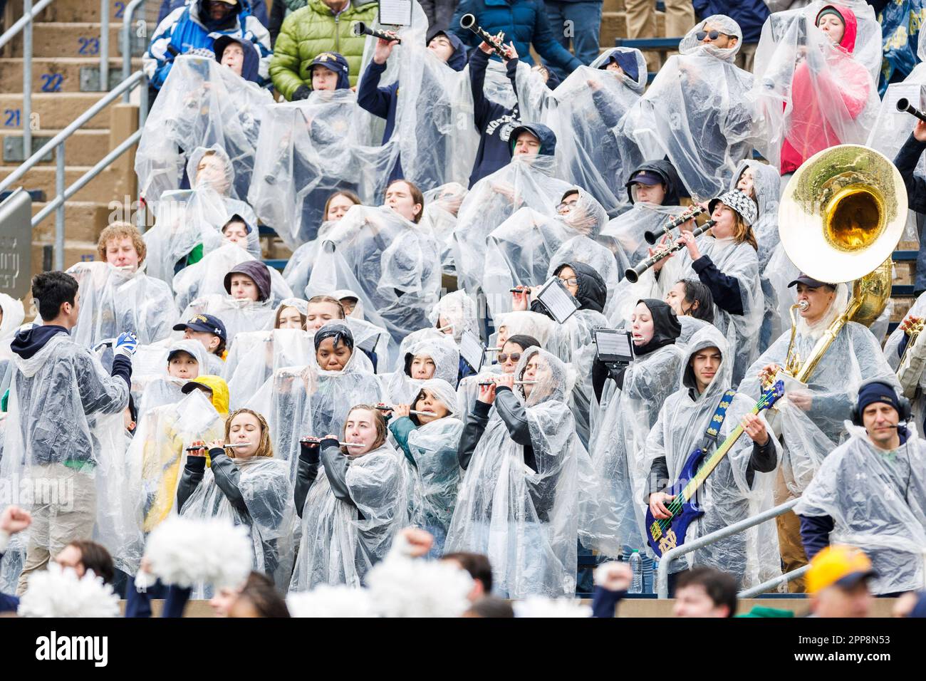 April 22, 2023: Notre Dame band during pregame of the Notre Dame Annual ...