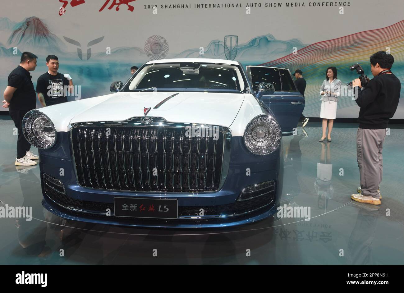 SHANGHAI, CHINA - APRIL 18, 2023 - Visitors look at the new generation ...