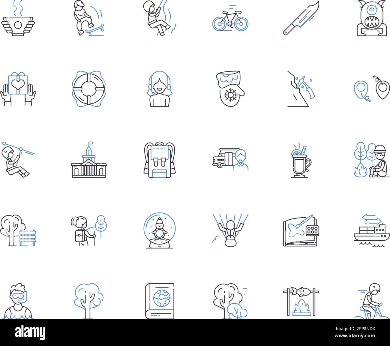 Break relaxation line icons collection. Pause, Rest, Chill, Breathe ...