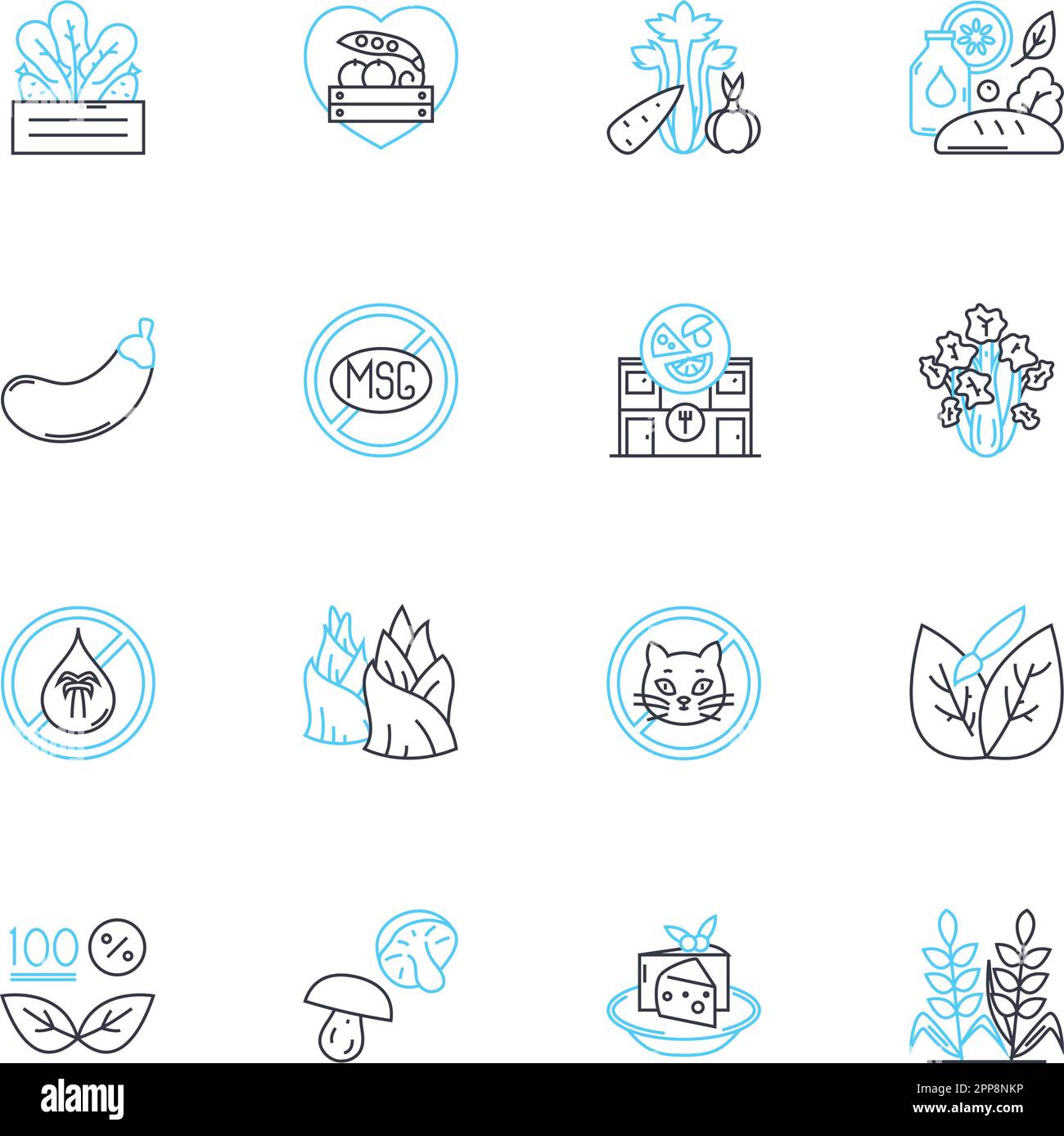 Tofurkey-loving linear icons set. Vegan, Plant-based, Cruelty-free ...