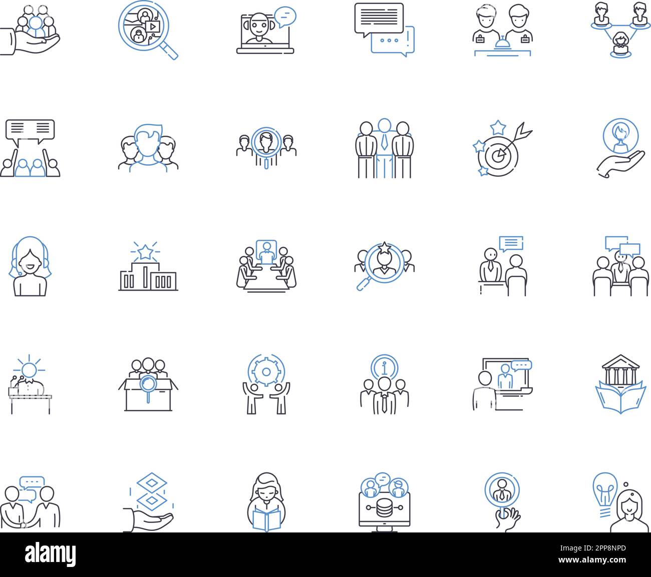 Leadership building line icons collection. Empowerment, Visionary ...