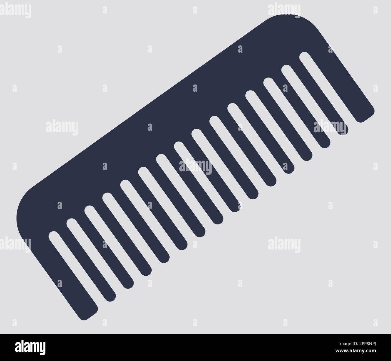 A comb, plastic comb with teeth, hair styling tool, dark blue and grey ...