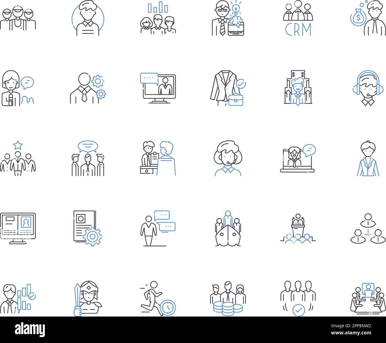 Profession line icons collection. Accountant, Architect, Attorney ...