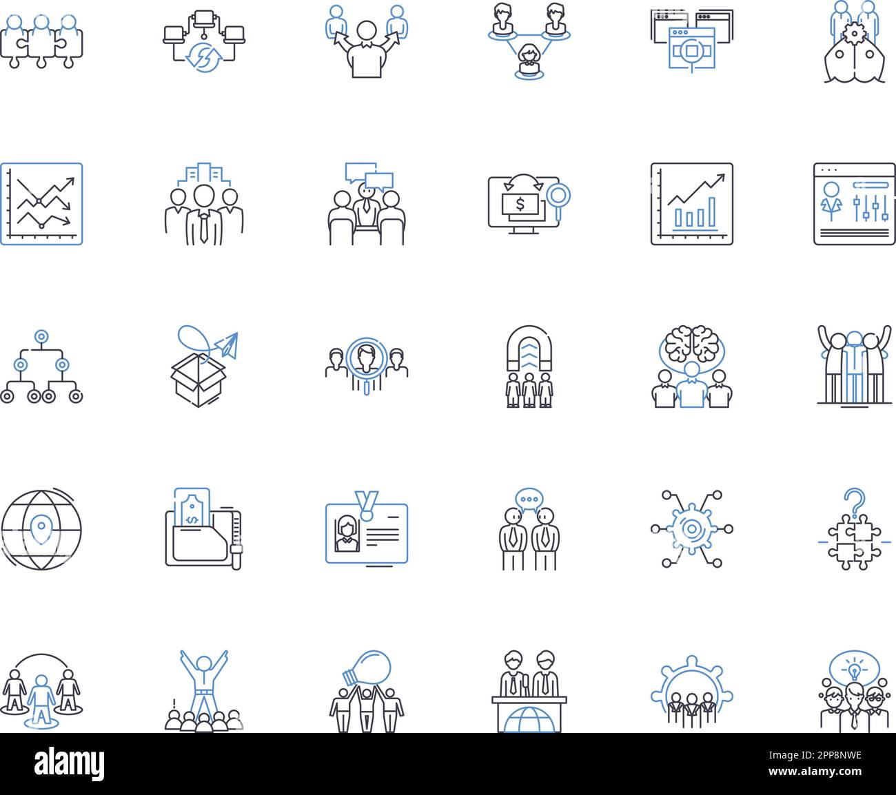 Entrepreneur summit line icons collection. Innovation, Investment ...