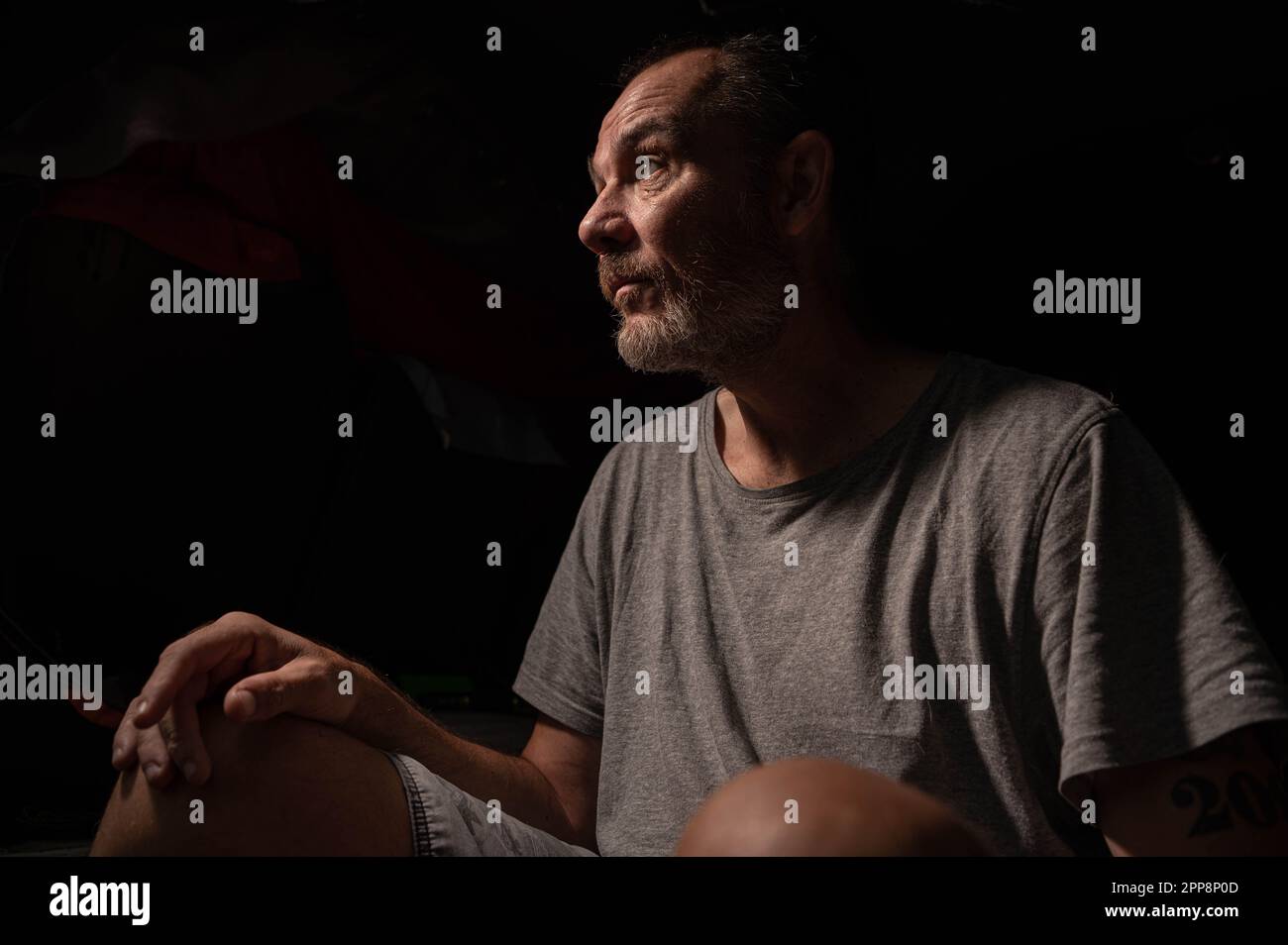 Homeless man Sean Pearce, 50, poses for a photograph in the Dee Why ...