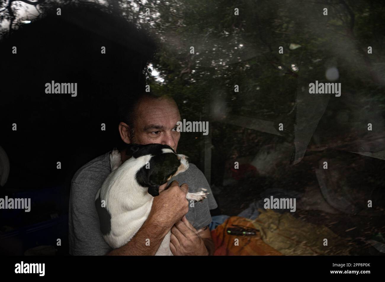 Homeless man Sean Pearce, 50, poses for a photograph in the Dee Why ...