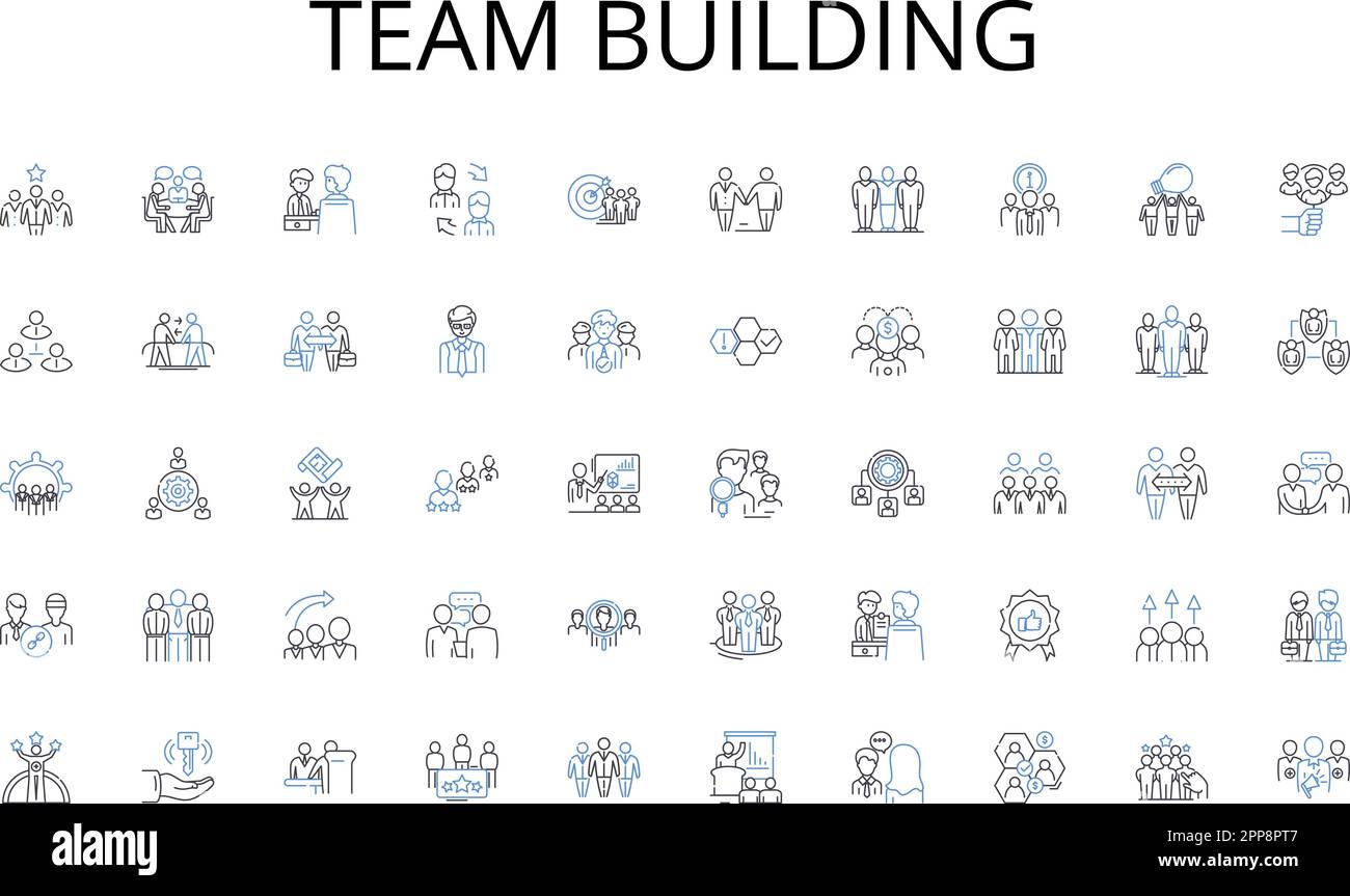 Team building line icons collection. Fabric, Sewing, Textile, Dyeing ...