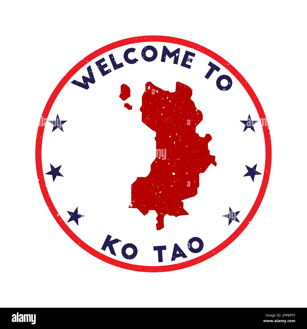 Welcome to Ko Tao stamp. Grunge island round stamp with texture in ...