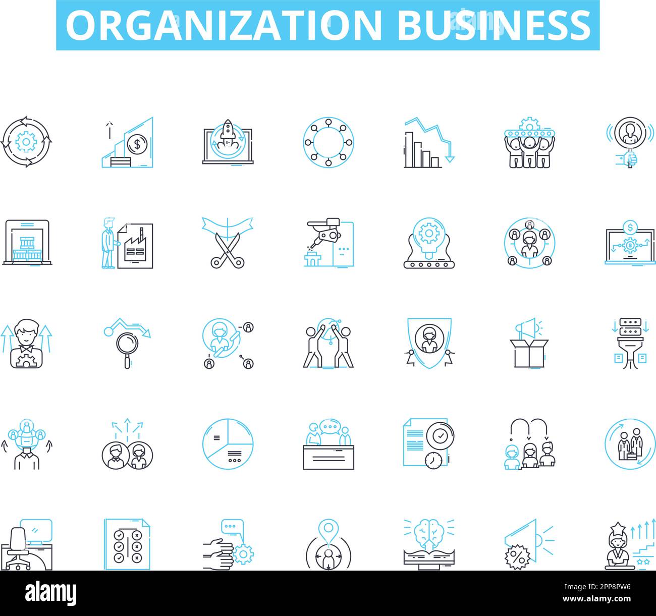 Organization business linear icons set. Efficiency, Streamlining ... Organization business linear icons set. Efficiency, Streamlining ...