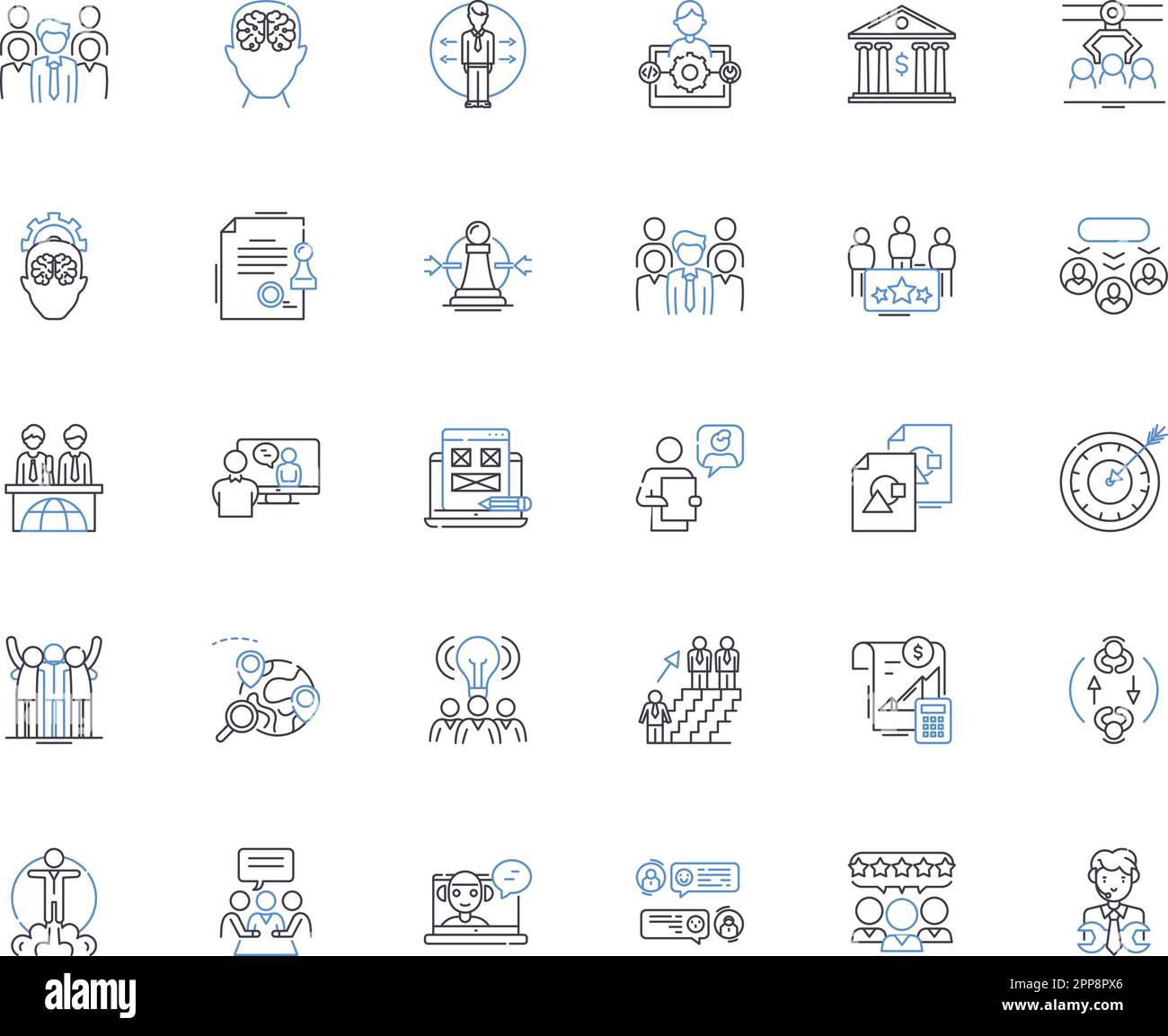 Dynamic Duo line icons collection. Powerful, Lyrical, Harmonious ...