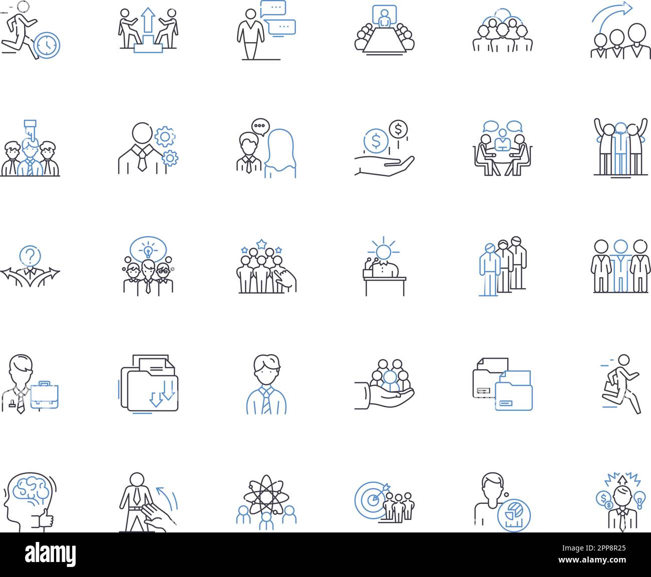 Business professionals line icons collection. Leadership, Management ...