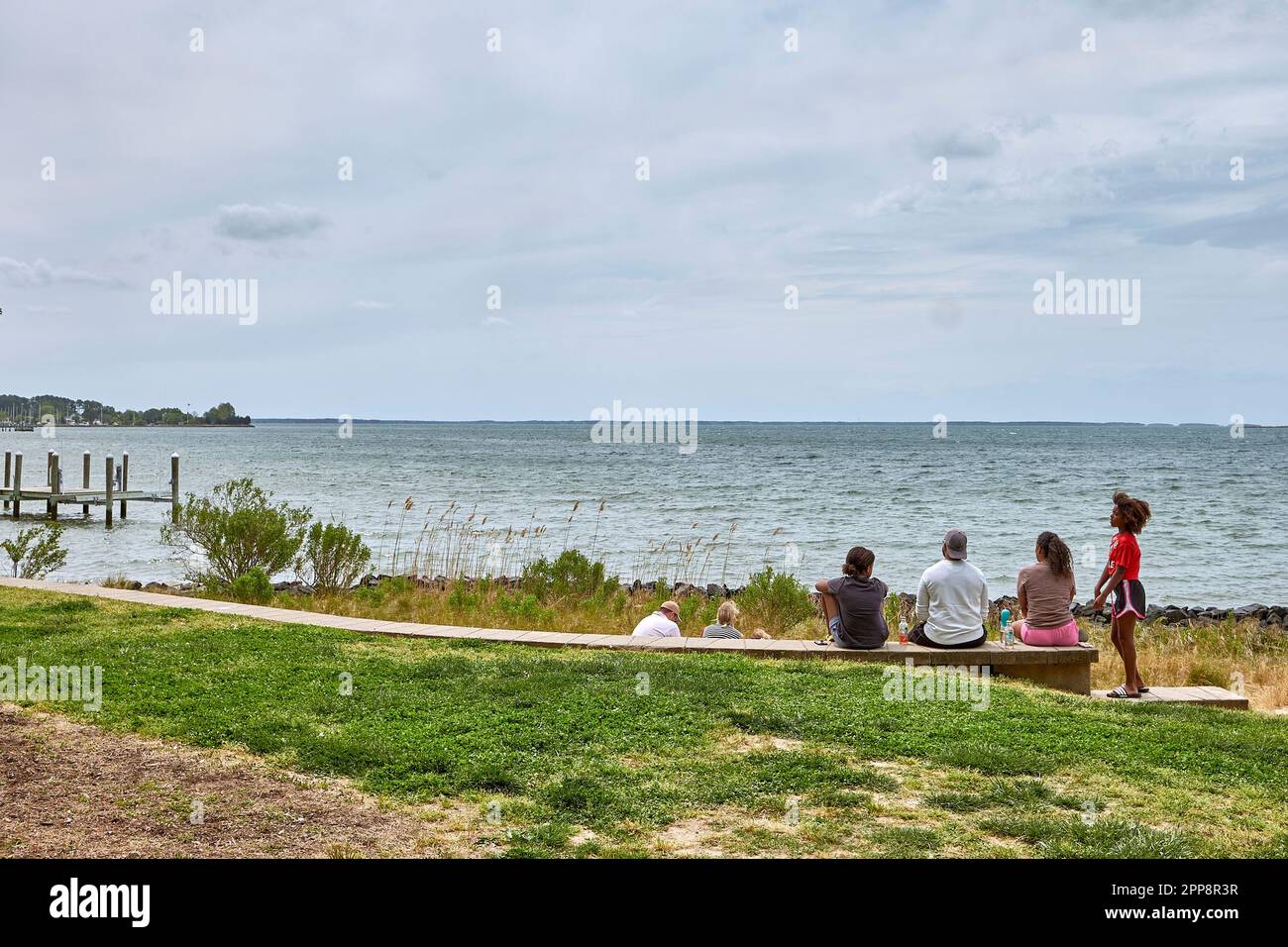 A family of color enjoys the waterside view at a park in Oxford ...