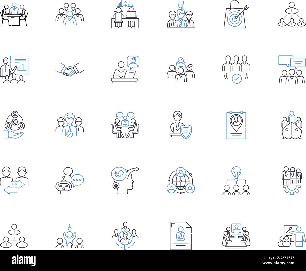 Business staff line icons collection. Leadership, Teamwork ...