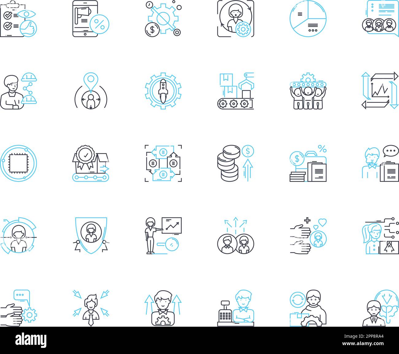 Supervision linear icons set. Oversight, Management, Monitoring ...