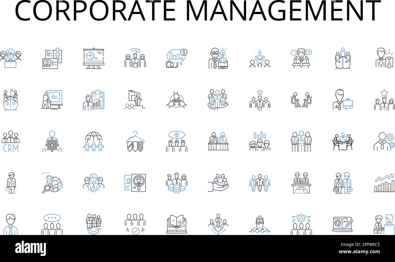 Corporate Management line icons collection. Online, Cyber, Tech-savvy ...