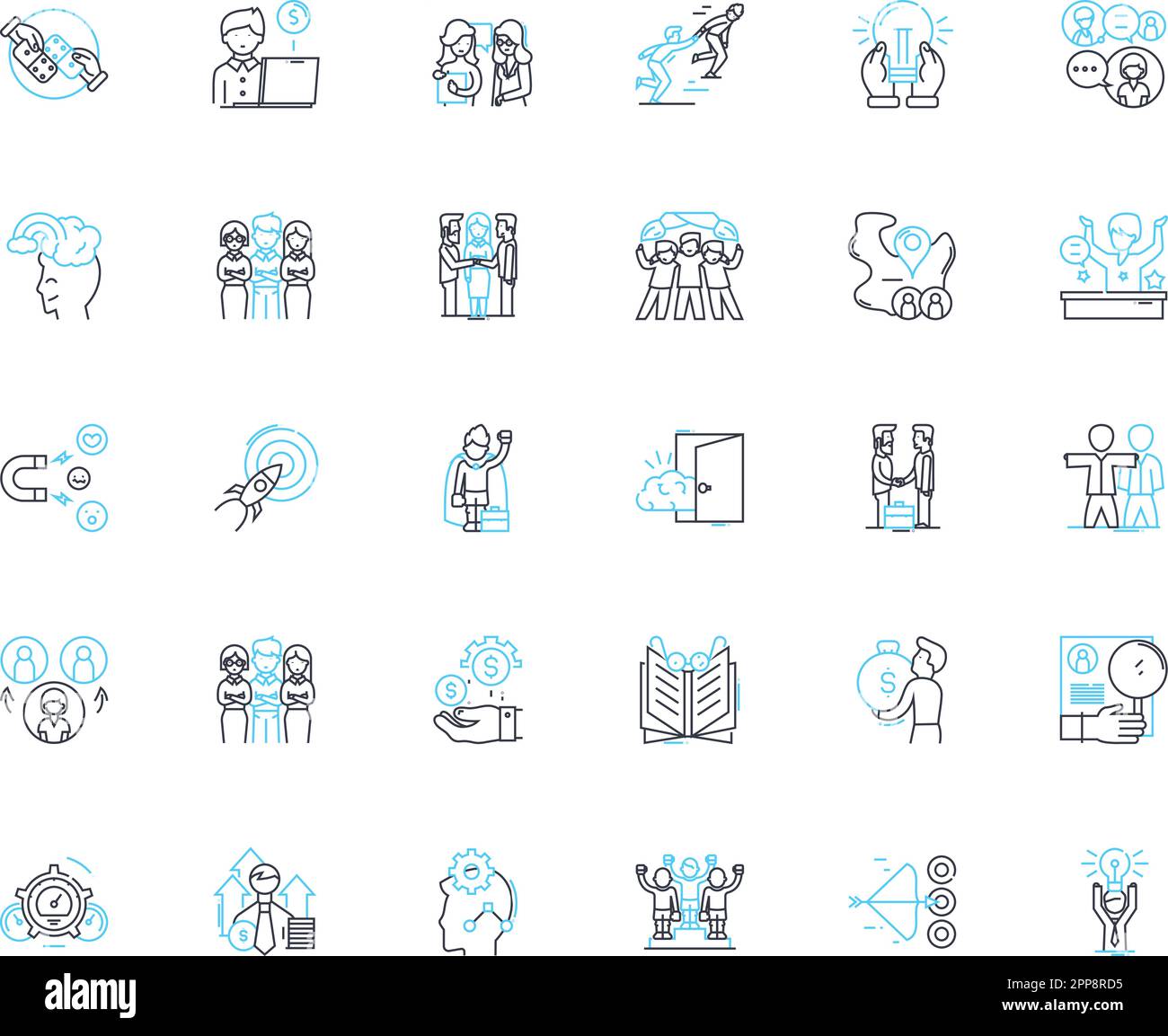 Public engagement linear icons set. Dialogue, Collaboration ...