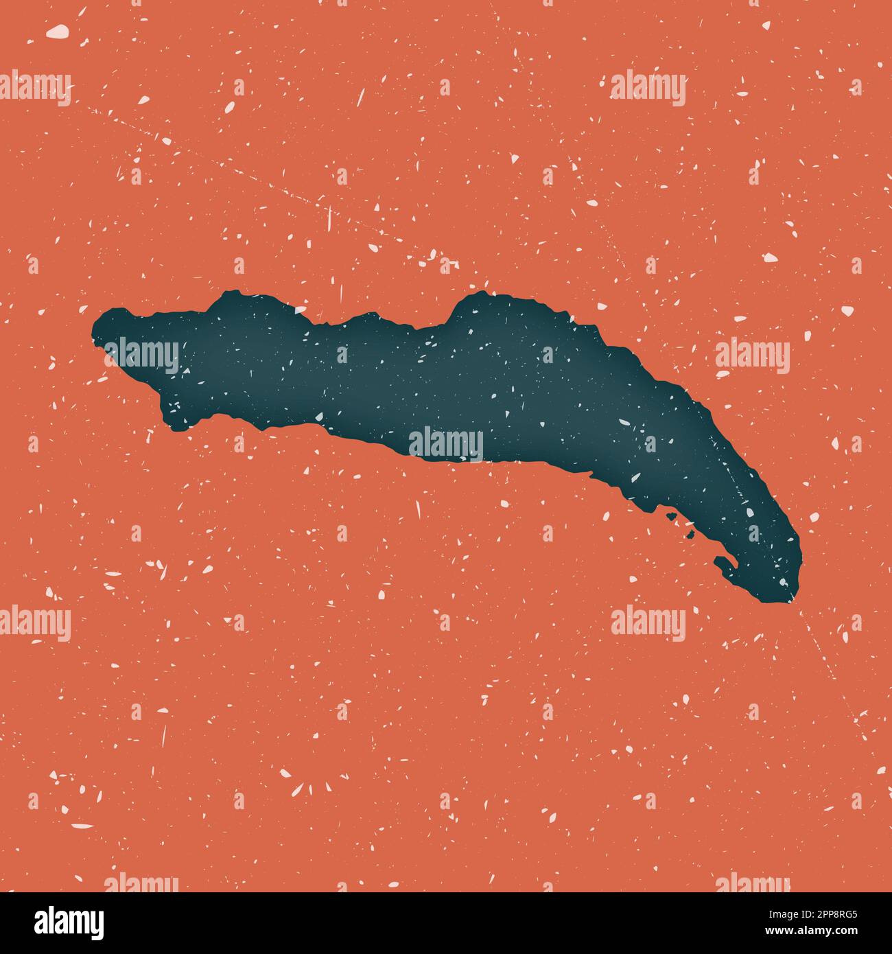 Anegada vintage map. Grunge map of the island with distressed texture ...
