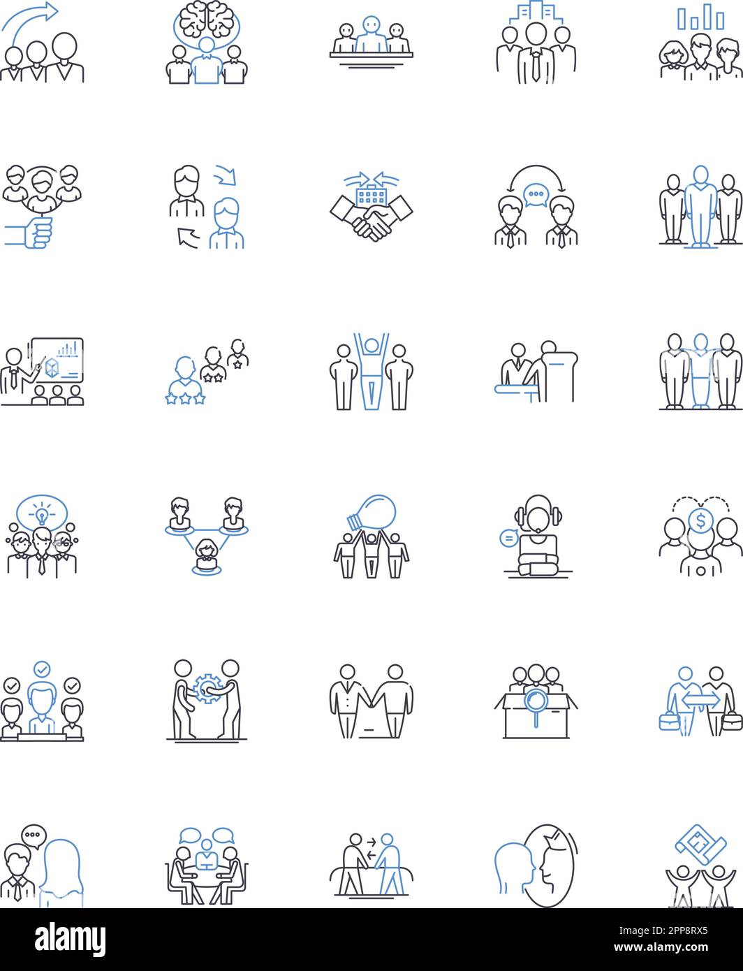 Collaborative Events Line Icons Collection Partnership Teamwork Cooperation Joint Alliance