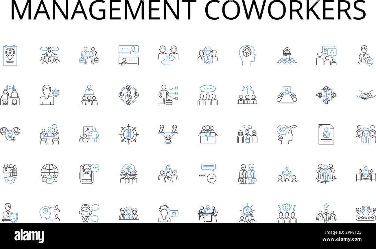 Management coworkers line icons collection. Diplomacy, Agreements ...