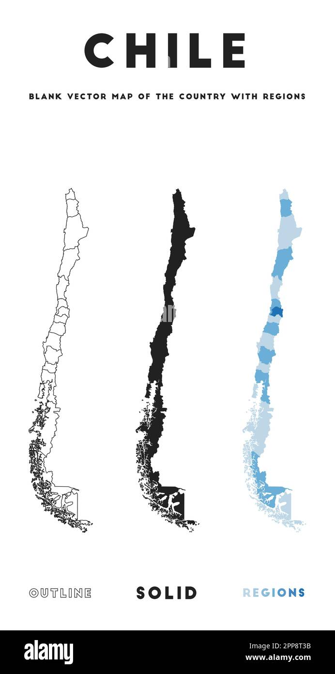 Chile map. Borders of Chile for your infographic. Vector country shape ...