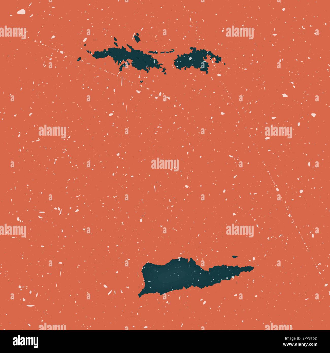 Virgin Islands vintage map. Grunge map of the island with distressed ...
