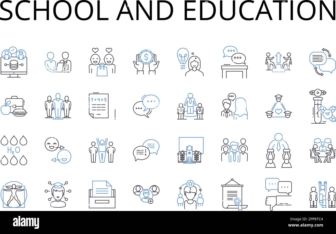 School and education line icons collection. Institution, Academy ...