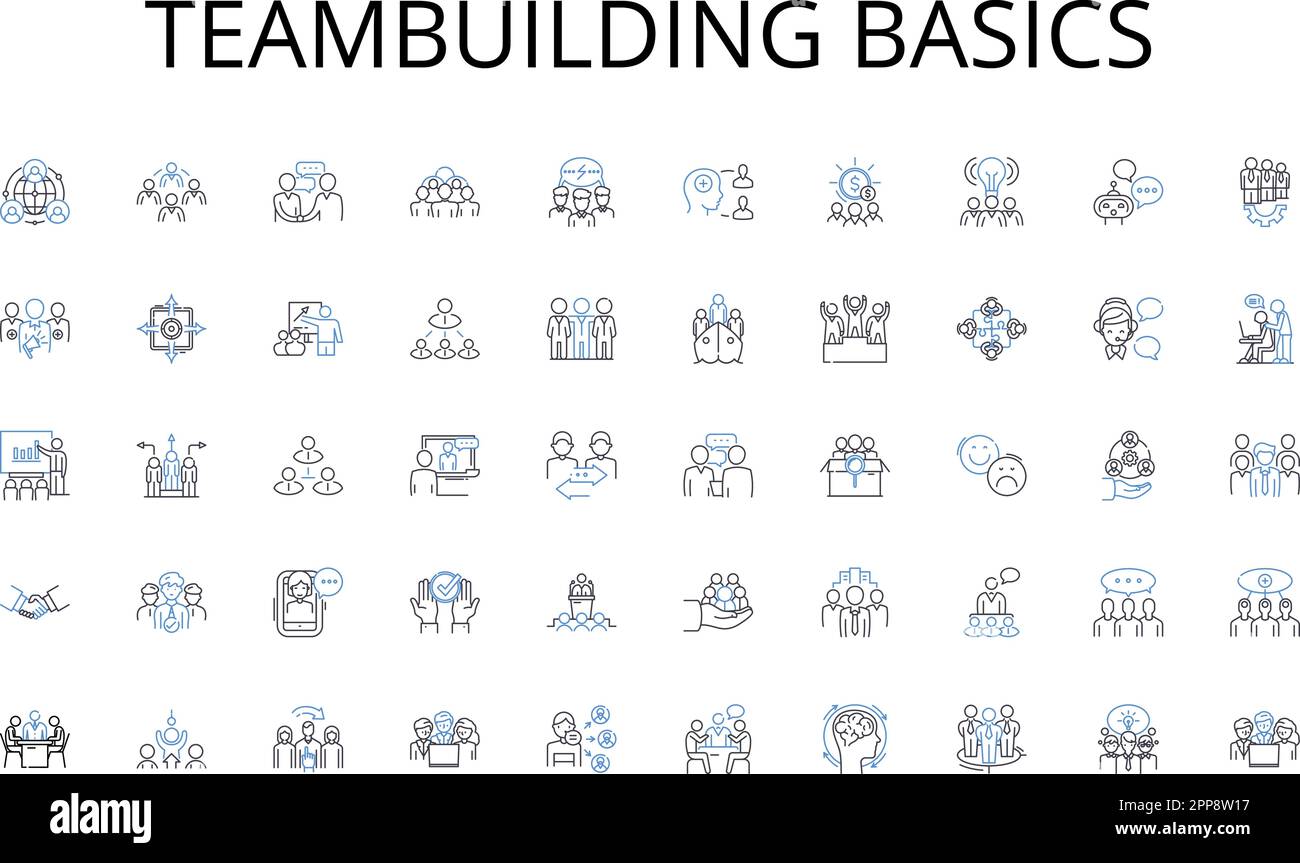 Teambuilding basics line icons collection. Digital, Marketing, Online ...