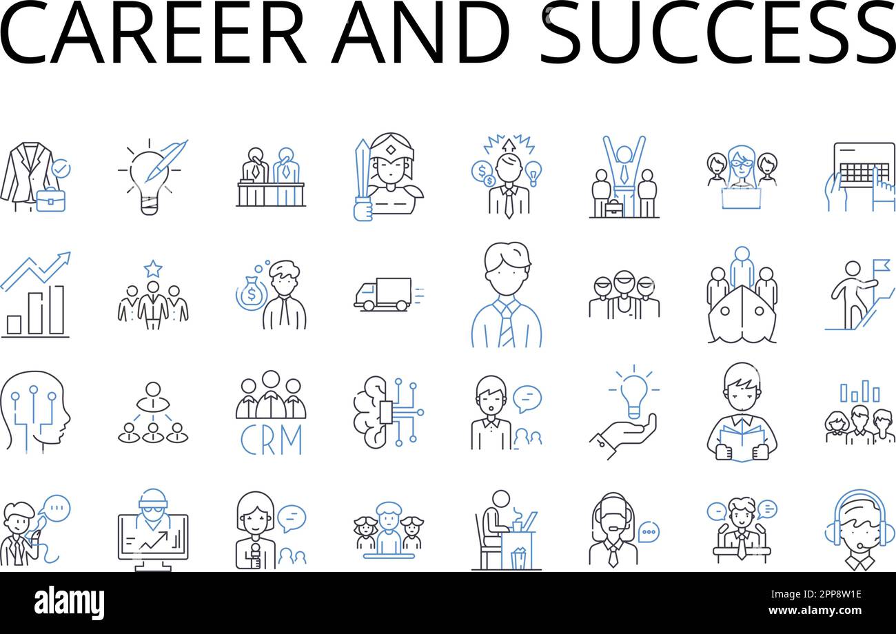 Career and success line icons collection. Profession, Occupation, Job ...