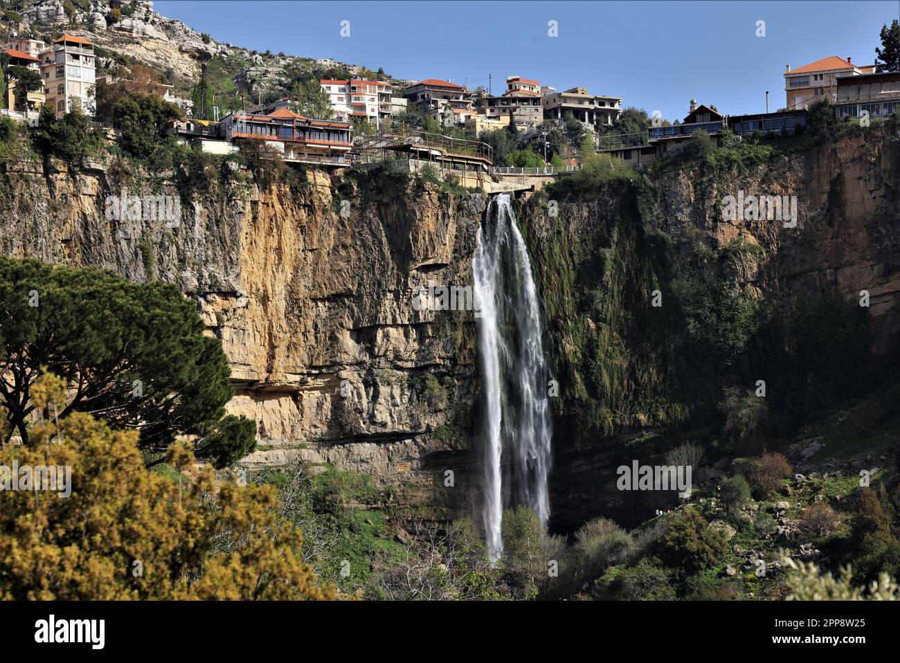 Beirut, Lebanon. 22nd Apr, 2023. The Jezzine Waterfall is seen in the ...