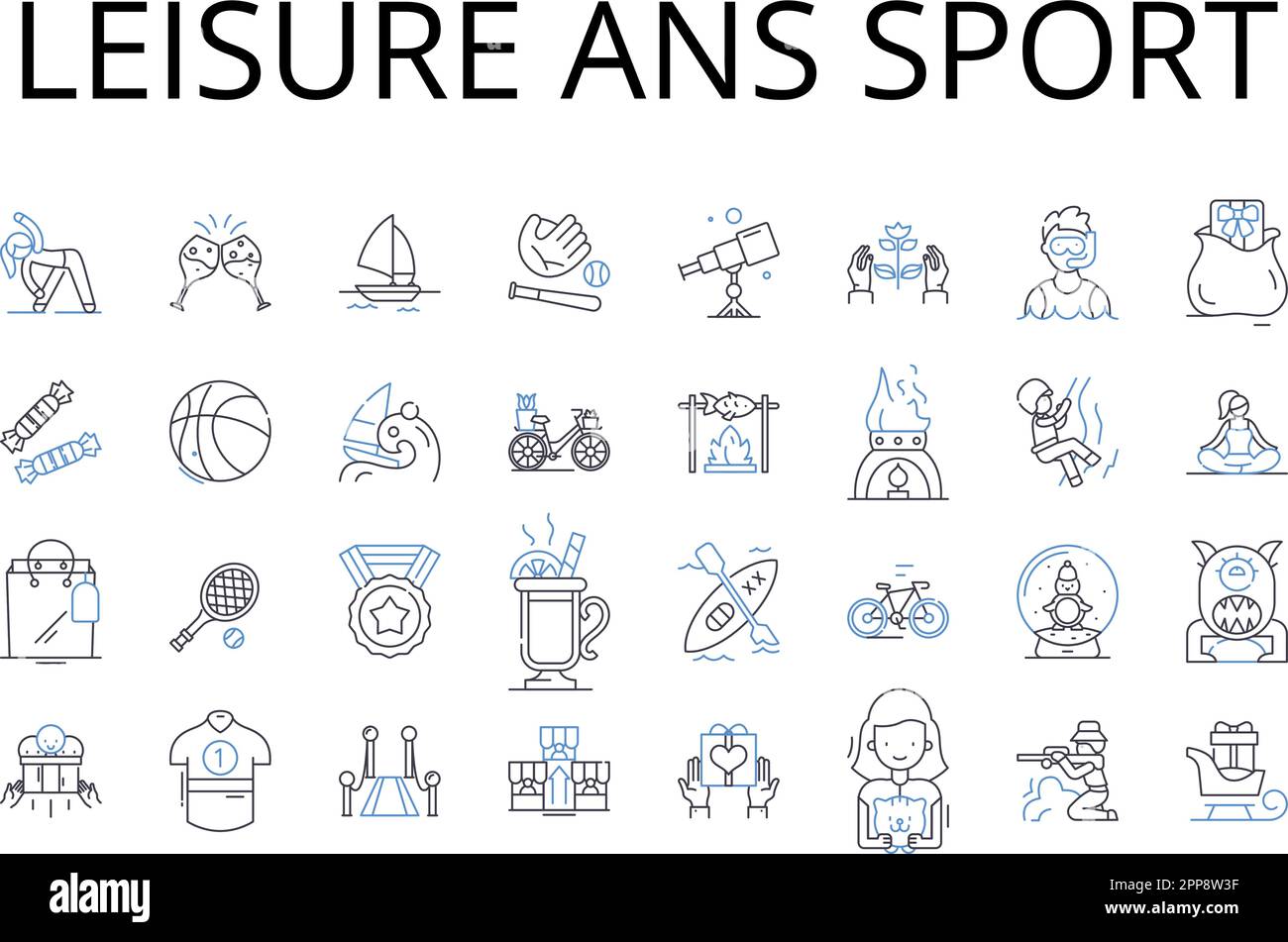 Leisure ans sport line icons collection. Recreation, Activity, Hobby, Relaxation, Entertainment ...
