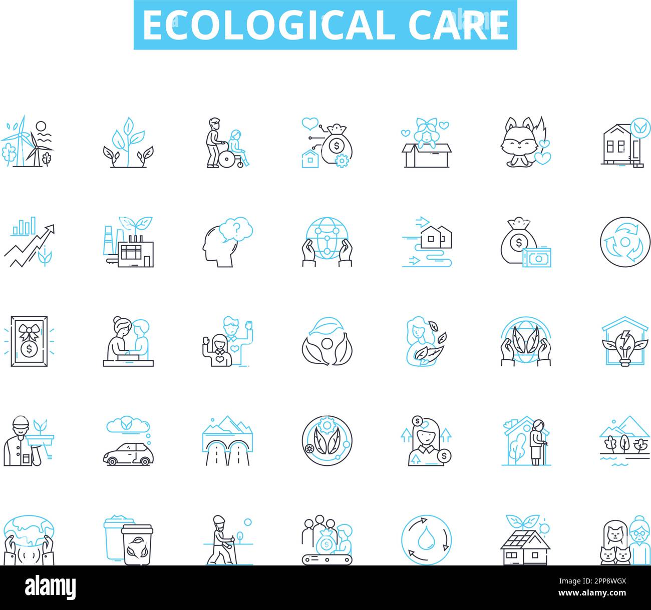 Ecological care linear icons set. Biodiversity, Conservation ...