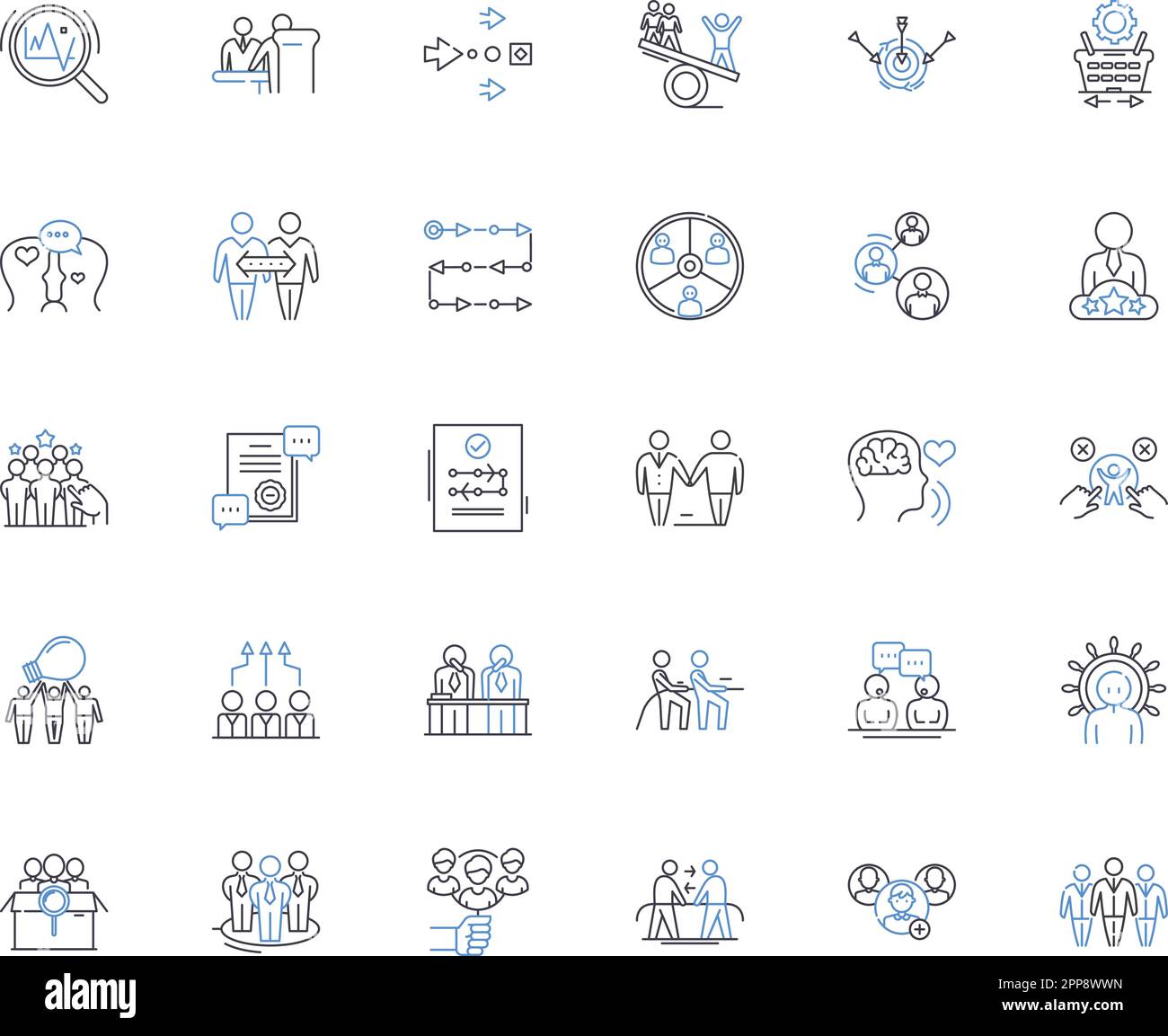 Corporation squad line icons collection. Teamwork, Strategy, Unity ...