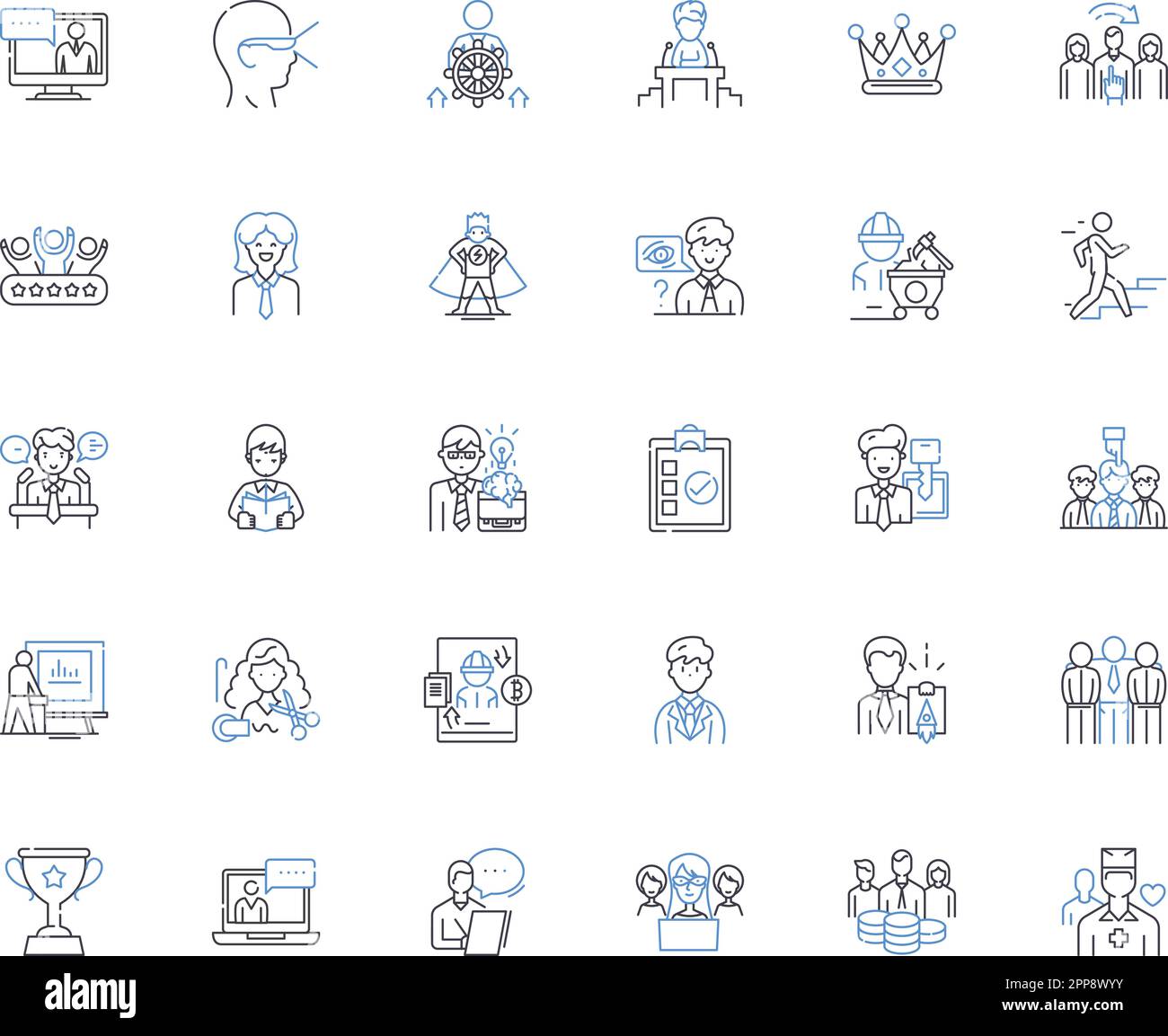 Delegation Assignment Line Icons Collection Trust Responsibility
