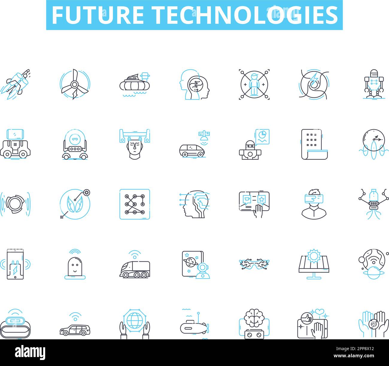 Future technologies linear icons set. Robotics, Drs, Augmented Reality ... Future technologies linear icons set. Robotics, Drs, Augmented Reality ...