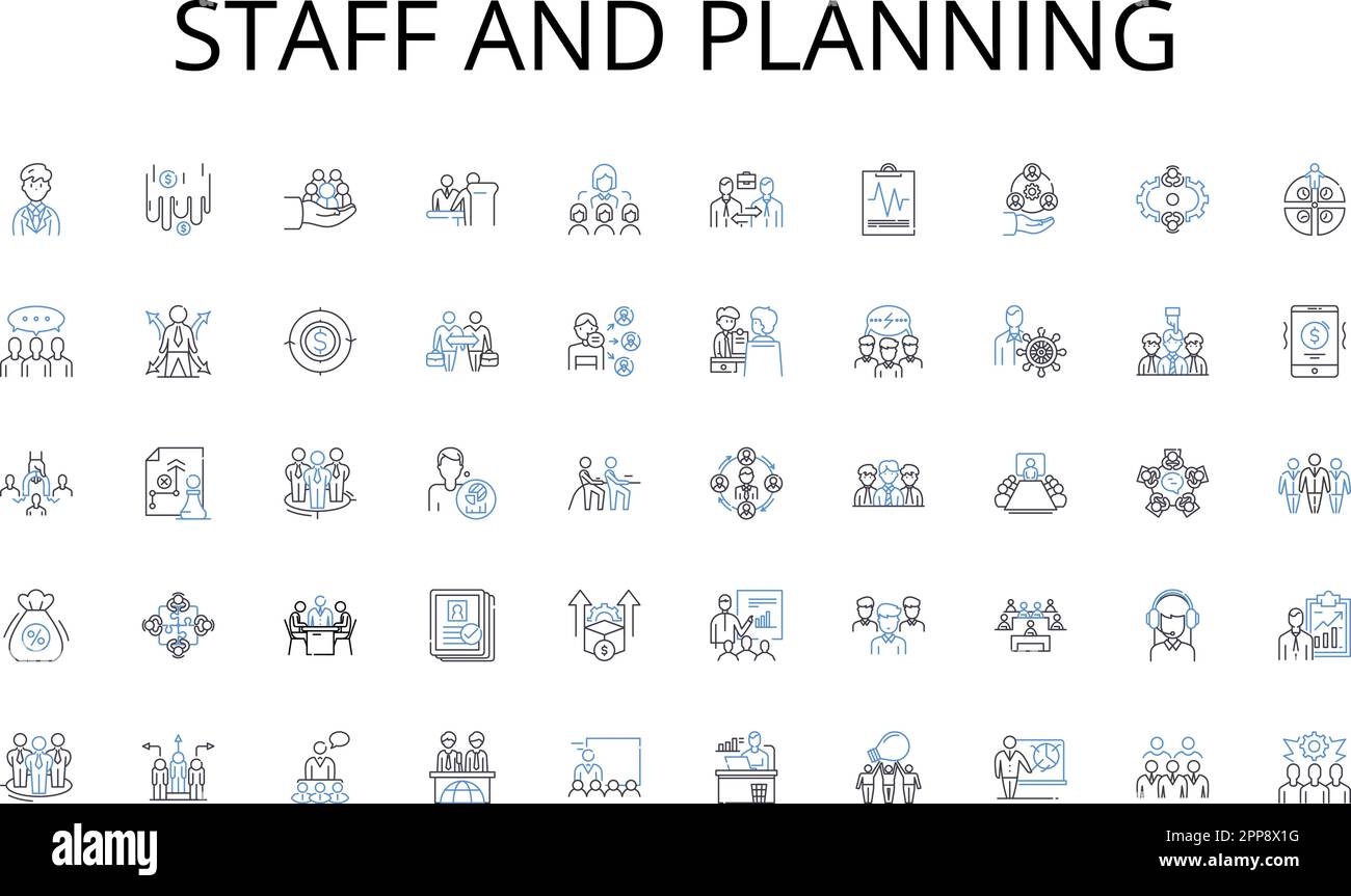 Staff and planning line icons collection. Collection, Assortment ...