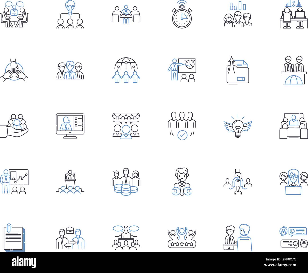 Committee Meeting line icons collection. Agenda, Quorum, Minutes ...