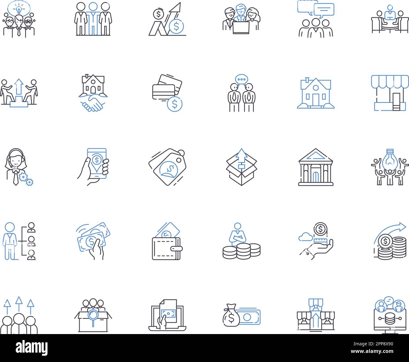 Brand Research Line Icons Collection Insights Analysis Perception