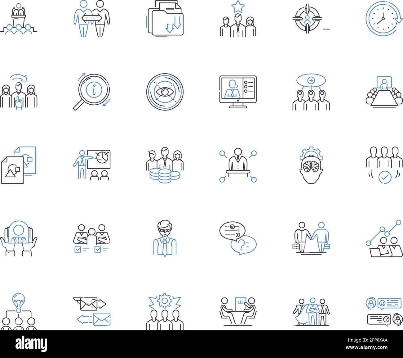 Supervision ideation line icons collection. Leadership, Oversight, Mentorship, Guidance ...